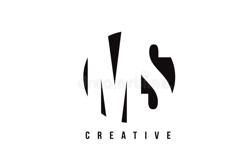 MS M S White Letter Logo Design with Circle Background. Stock Vector ...