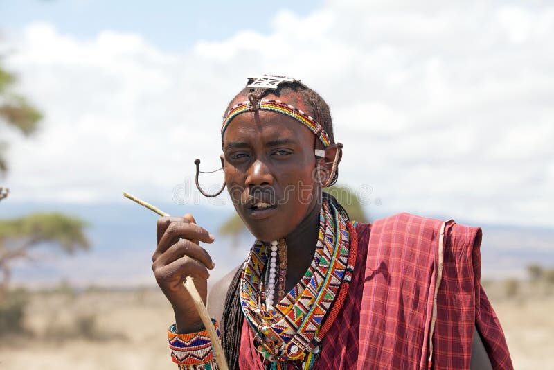 Msai man editorial stock image. Image of africa, earring - 22666139