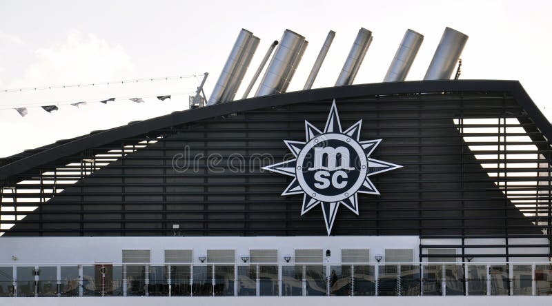 MSC ship funnel editorial photo. Image of magnifica, luxury - 37719416