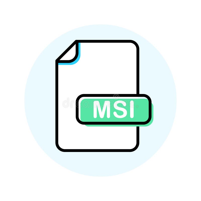 MSI File Format, Extension Color Line Icon Stock Vector - Illustration ...