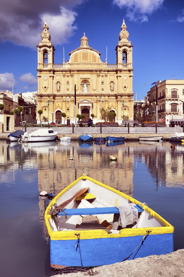 Msida Parish Church stock image. Image of ship, parish - 49143575