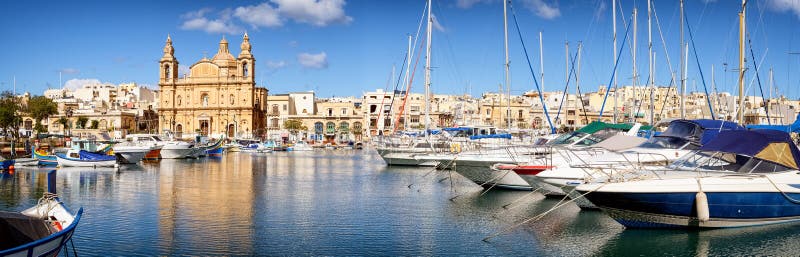 Msida Parish Church stock photo. Image of imsida, water - 43226024