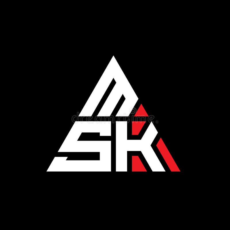 MSK Triangle Letter Logo Design with Triangle Shape. MSK Triangle Logo ...