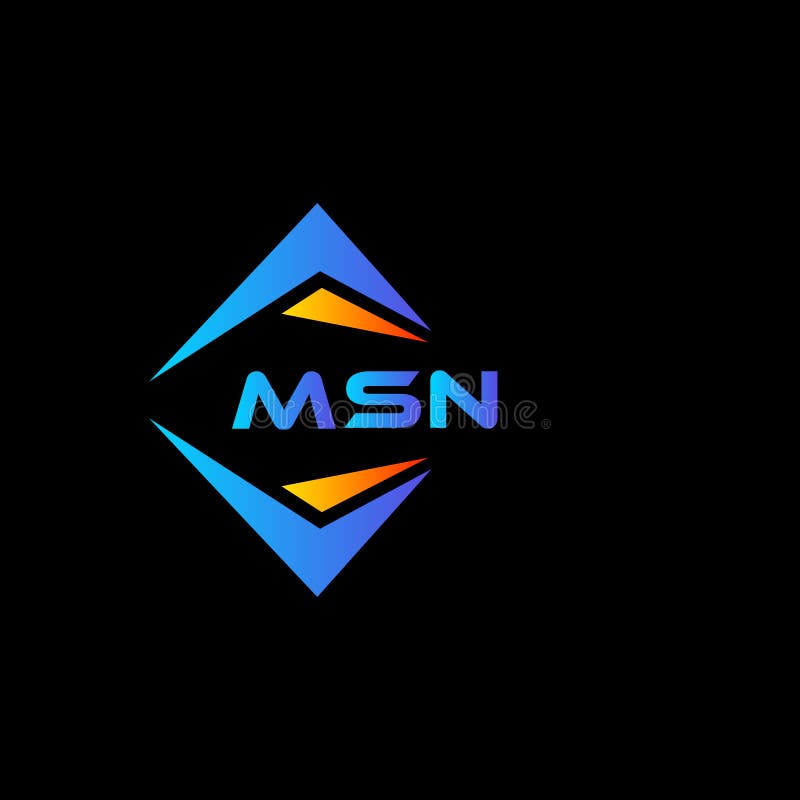 MSN Abstract Technology Logo Design on Black Background. MSN Creative ...