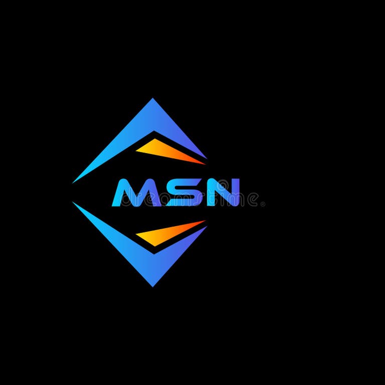 MSN Abstract Technology Logo Design on Black Background. MSN Creative ...