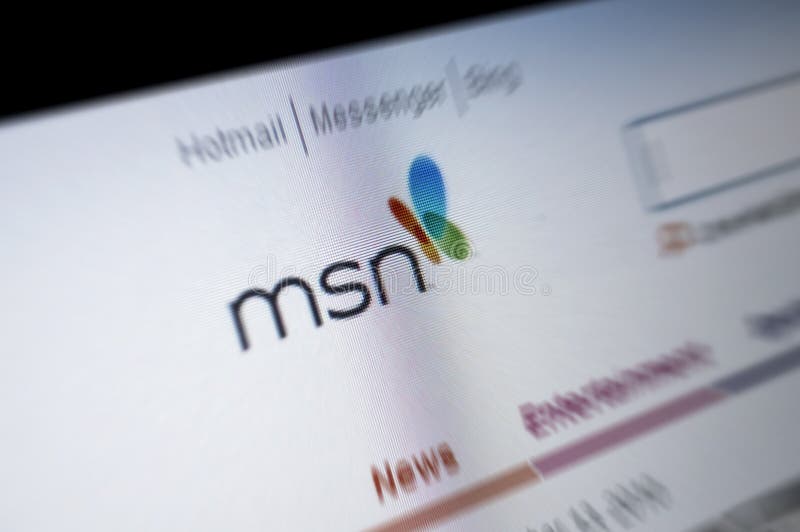 MSN Main Page Internet Screen Editorial Photo - Image of access, design ...