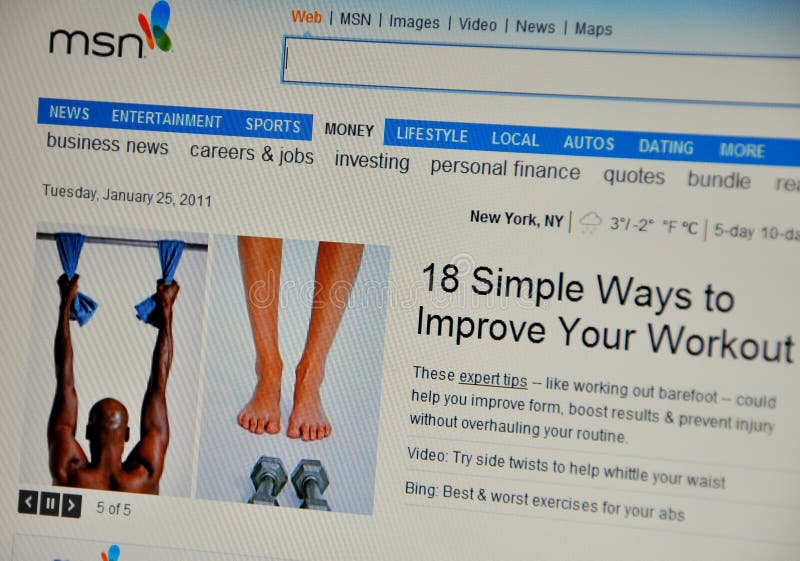 Msn website editorial photography. Image of education - 18008707