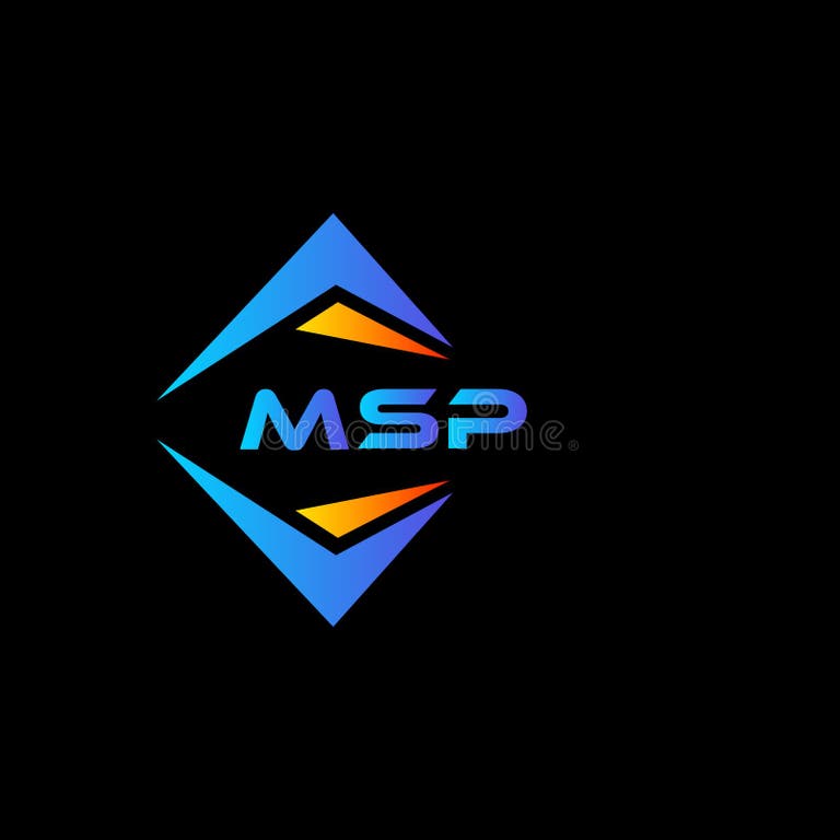 MSP Abstract Technology Logo Design on Black Background. MSP Creative ...