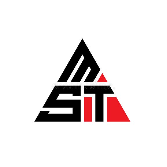MST Triangle Letter Logo Design with Triangle Shape. MST Triangle Logo ...