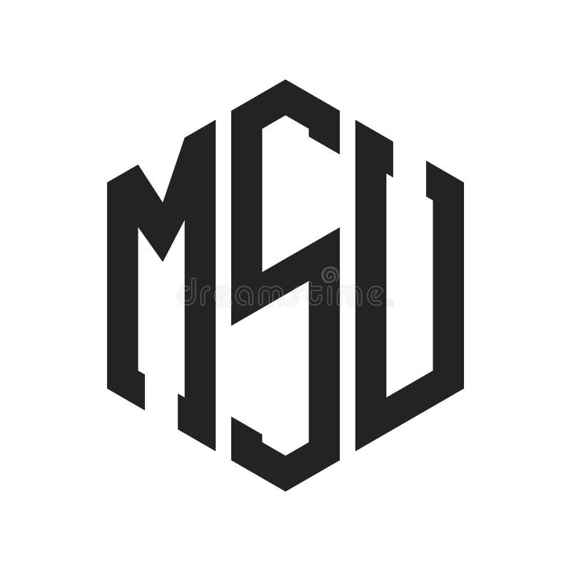 MSU Logo Design. Initial Letter MSU Monogram Logo Using Hexagon Shape ...