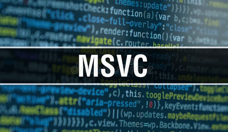 MSVC with Abstract Technology Binary Code Background.Digital Binary ...
