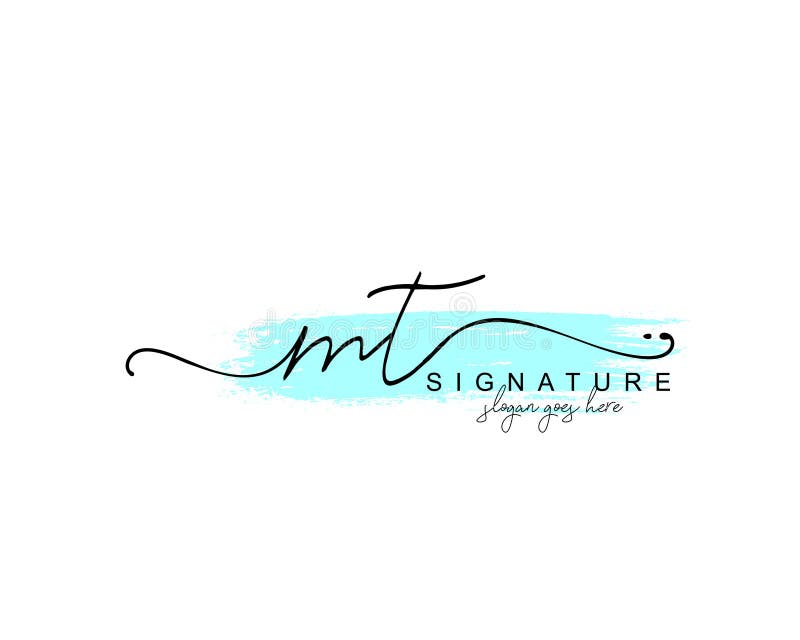 Initial MT Signature Logo Template Vector Stock Vector - Illustration ...