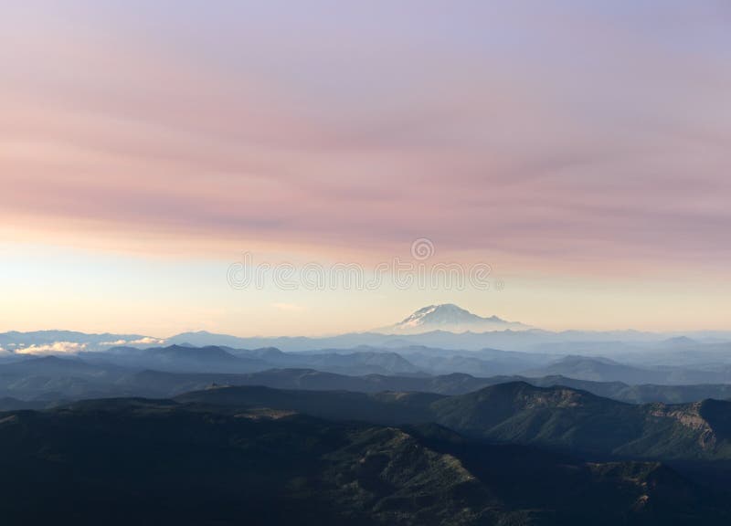 Mt Adams Aerial View stock photo. Image of attraction - 59261380