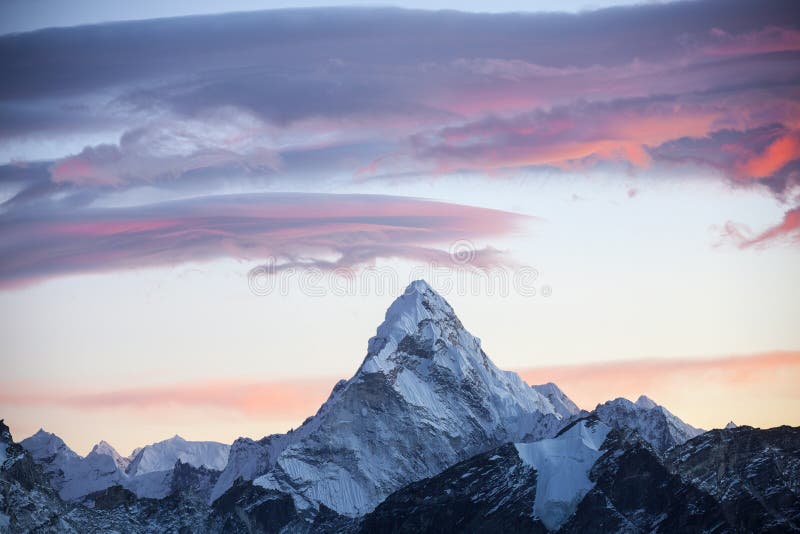 Mt Ama Dablam stock photo. Image of hiking, colorful - 64746274