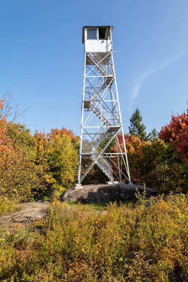 Mt Arab Fire Tower in Adirondacks Surrounded by Fall Foliage Stock ...