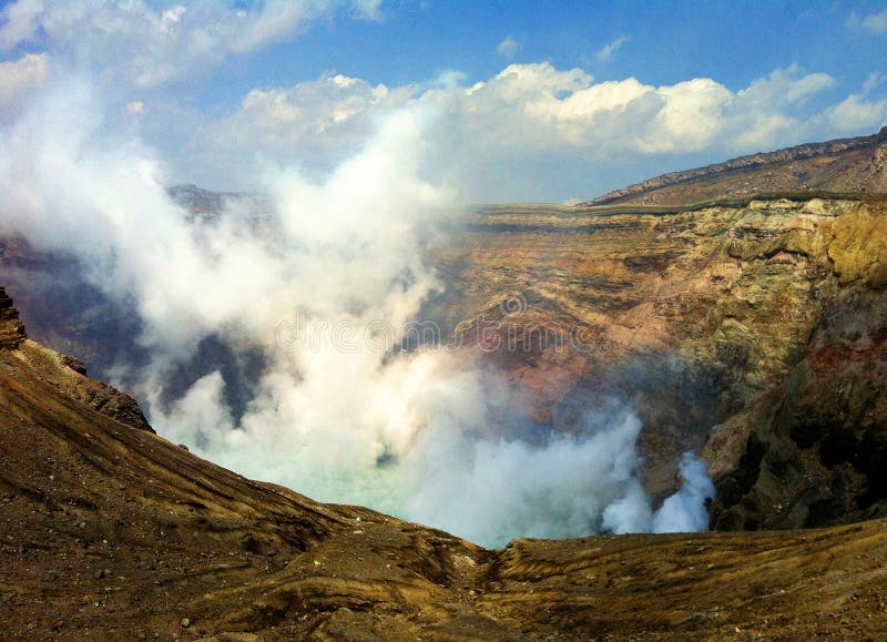 Mt. Aso Volcano stock photo. Image of active, smoke, japan - 37894020