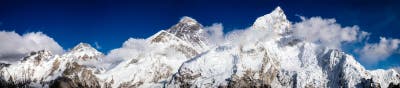Mt. Everest, Changtse, Nuptse Stock Photo - Image of himalaya, clear ...