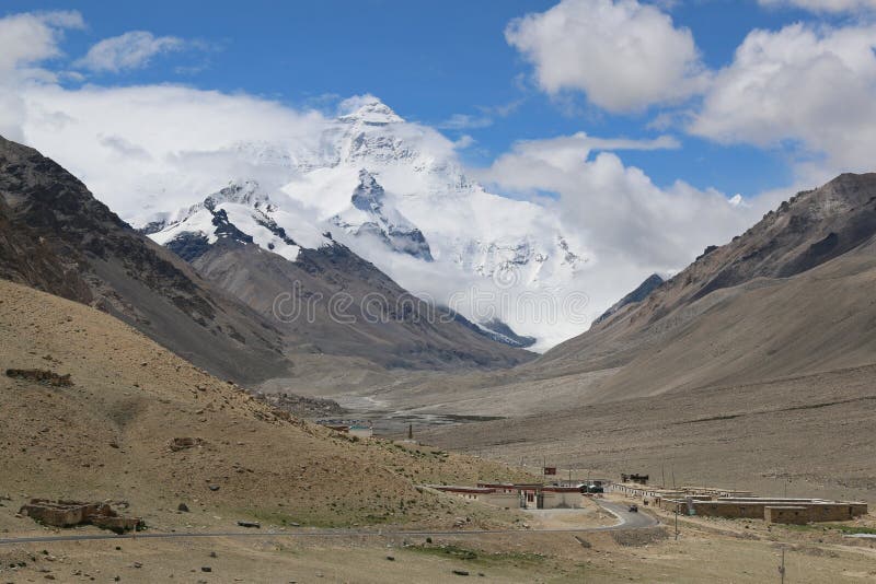 Mt Everest North Face at Tibet Stock Image - Image of lama, green: 76186179