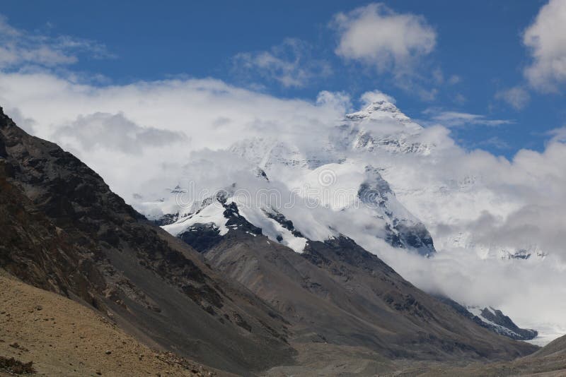 Mt Everest North Face at Tibet Stock Image - Image of himalayas ...