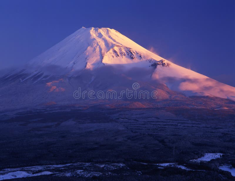 Mt fuji stock image. Image of blue, morning, frozen, landscape - 4587635