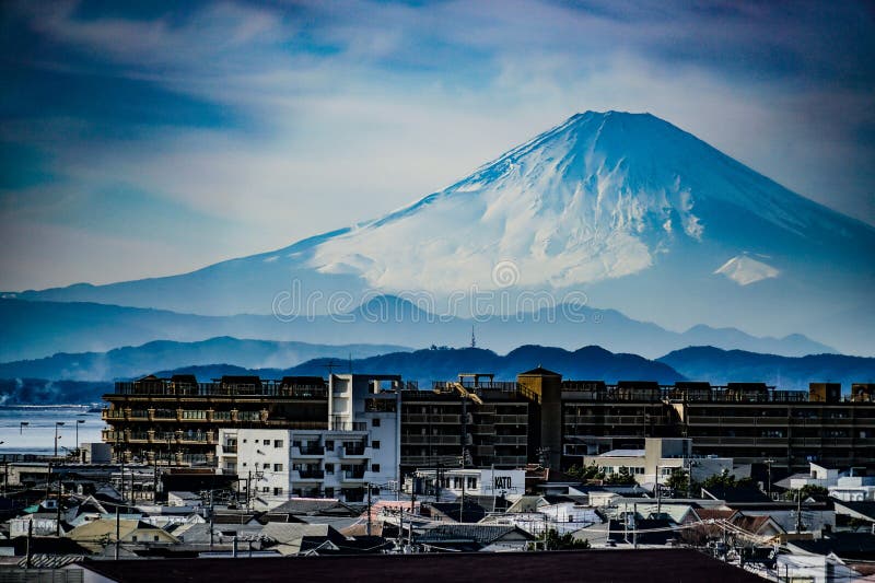 Mt. Fuji and the City of Fujisawa Stock Photo - Image of kanagawa ...