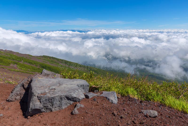 Mt. Fuji Climbing,Yoshida Trail , Japan Stock Photo - Image of fuji ...