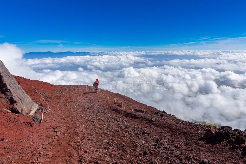 Mt. Fuji Climbing,Yoshida Trail , Japan Stock Photo - Image of fuji ...