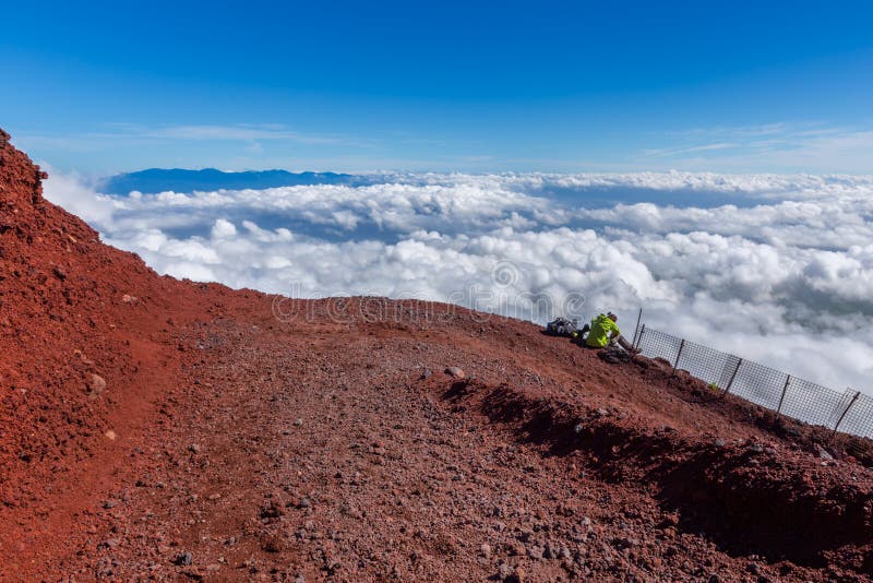 Mt. Fuji Climbing,Yoshida Trail , Japan Stock Image - Image of hill ...