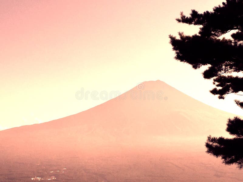 Mt.Fuji-pink tone stock image. Image of backdrop, landscape - 92782637