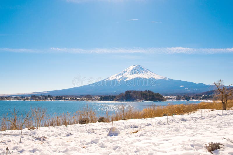 Mt.Fuji in winter season stock image. Image of landscape - 67278235