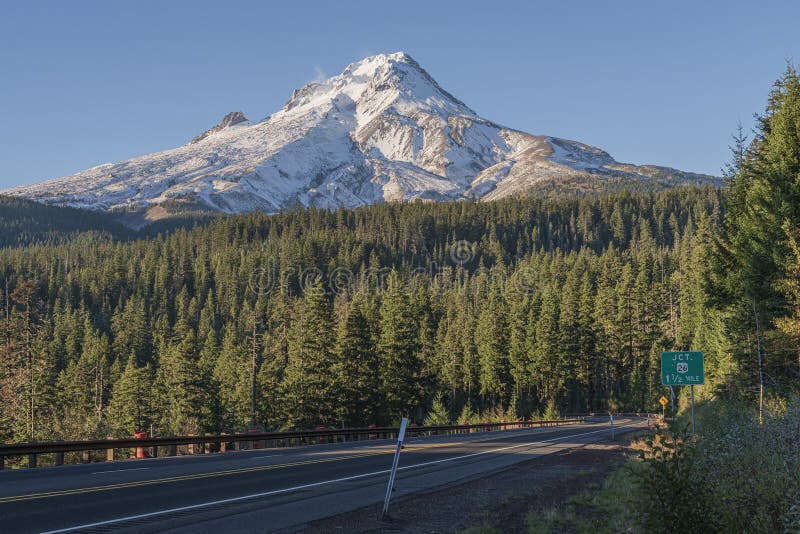 Mt Hood with the First Snow of the Season Oregon Stock Image - Image of ...
