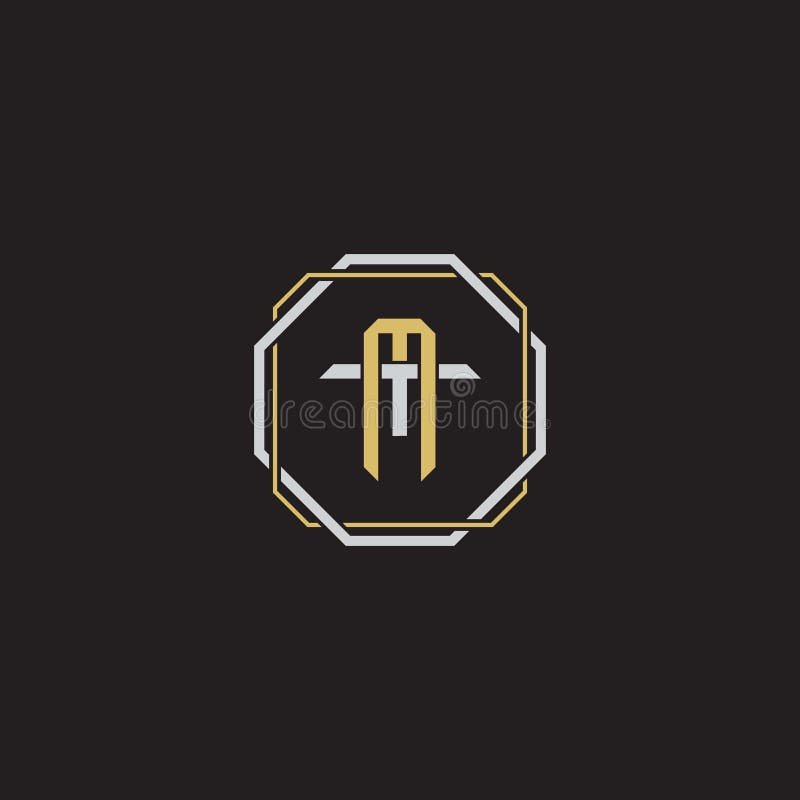 MT Initial Letter Overlapping Interlock Logo Monogram Line Art Style ...