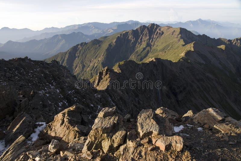 Hilltop Of Yushan Mountain In Taiwan . Stock Photo - Image of mountain ...