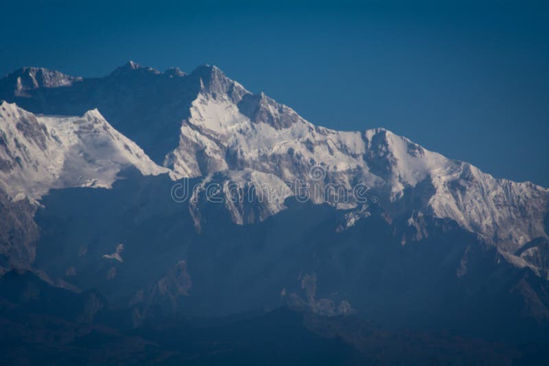 Mt. Kanchenjunga Close Up from Sikkim Stock Image - Image of written ...