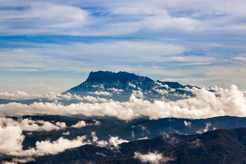 Mt. Kinabalu in Clouds at Borneo from Mt Stock Image - Image of ...