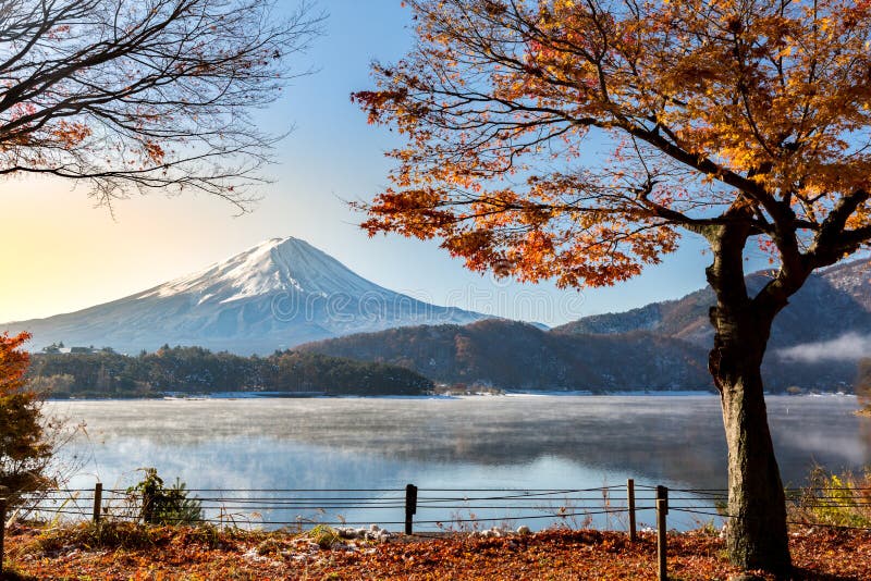 Mt Lago Kawaguchiko Sunrise De Fuji Imagen de archivo - Imagen de ...