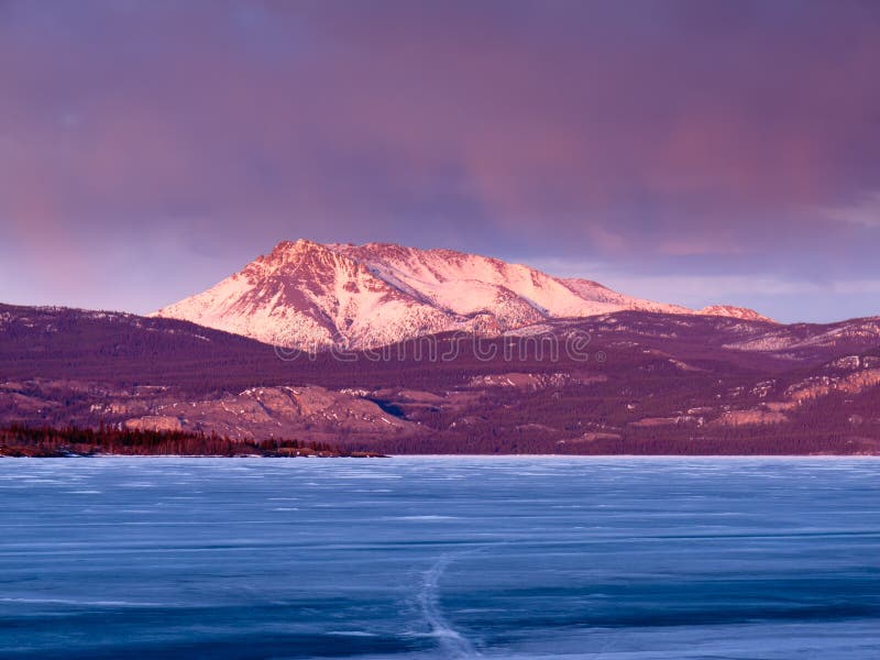 Mt. Laurier and Lake Laberge, Yukon T., Canada Stock Image - Image of ...