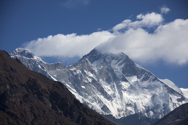 Mt Lhotse and Everest stock photo. Image of glacier, mount - 65271094