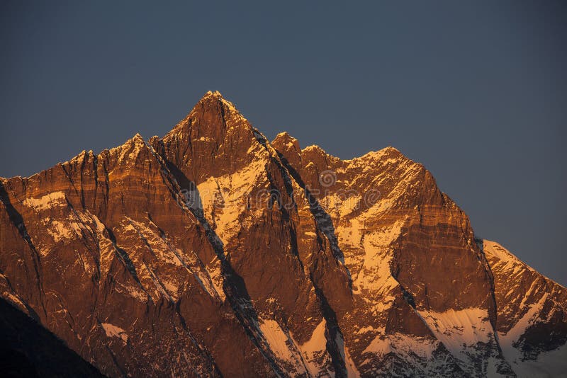 Mt Lhotse sunset stock photo. Image of lhotse, asia, climbing - 65394888