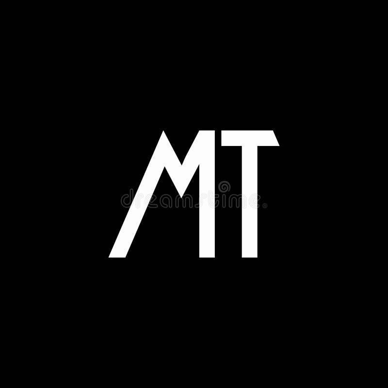 MT Logo Abstract Monogram Isolated on Black Background Stock ...