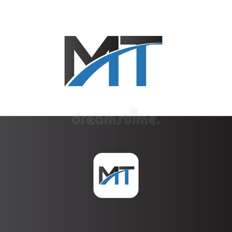 MT Logo Letter Design Template Element Stock Vector - Illustration of ...