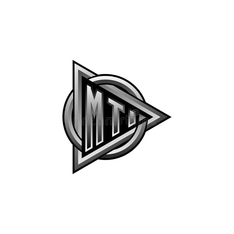 MT Logo Letter Triangle and Circle Rounded Stock Vector - Illustration ...