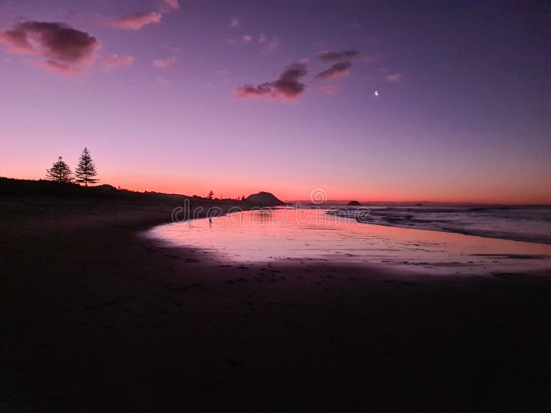 Mt Maunganui at Sunset stock image. Image of sunset - 298167717