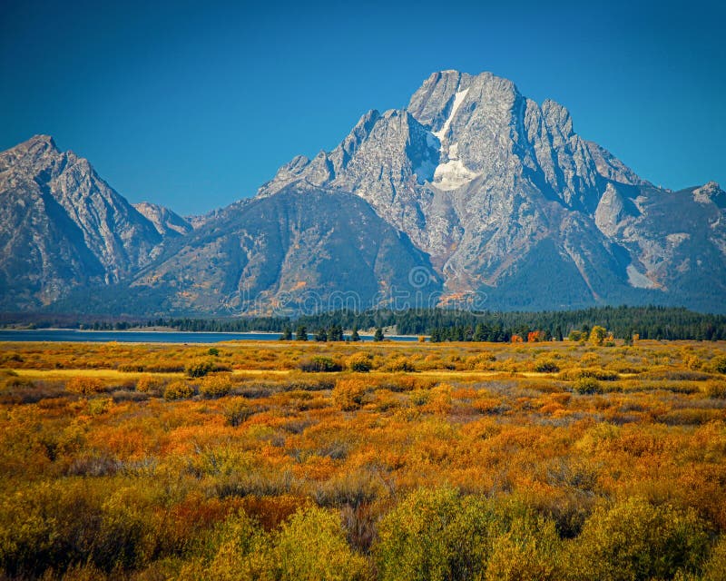 Mt Moran En El Parque Nacional De Tetons Imagen de archivo - Imagen de ...