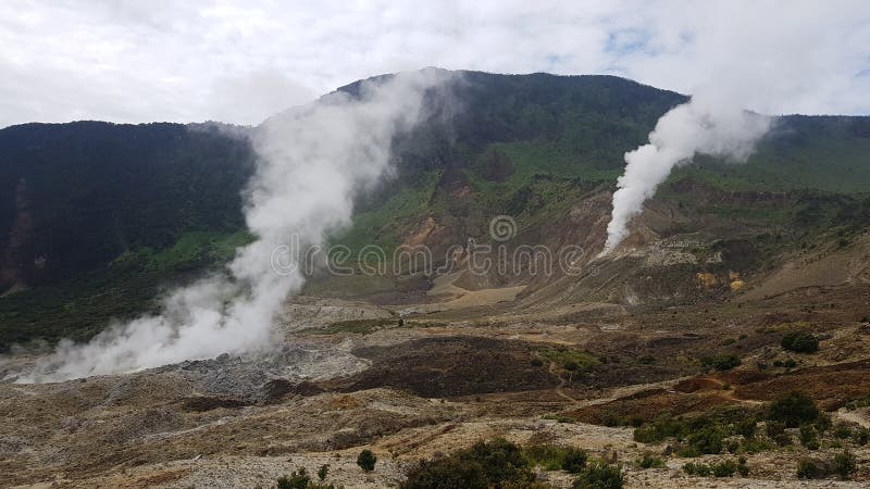 Mt. Papandayan Crater stock photo. Image of fell, valley - 247554584
