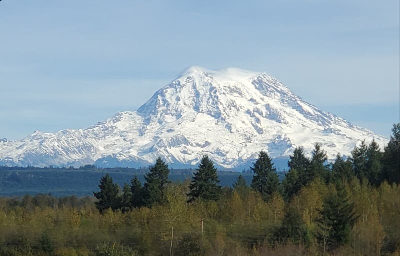 Mt. Rainier volcano stock image. Image of mountain, landscape - 33655367