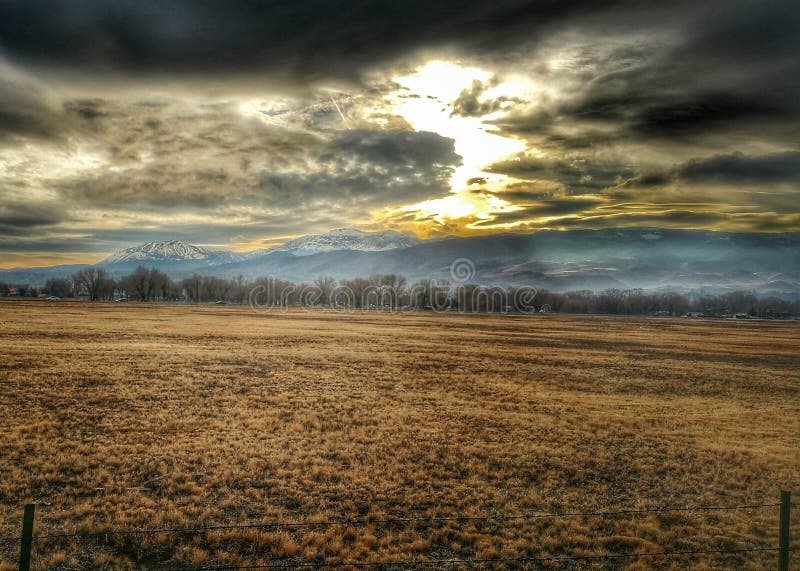 Mt. Rose sunset from Reno stock image. Image of reno - 49724285
