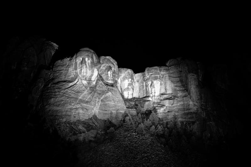 Mt Rushmore National Memorial in Keystone at Night, SD Editorial Stock ...