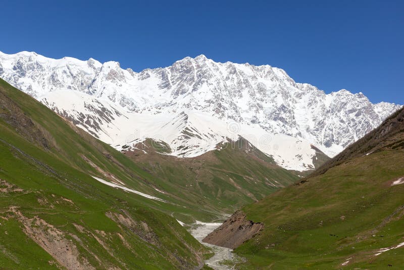 Mt. Shkhara. Ushguli. Upper Svaneti. Georgia. Stock Image - Image of ...