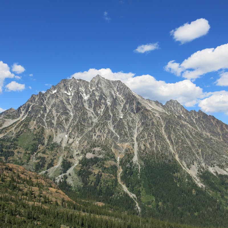 Mt. Stuart with Clouds on a Summer Day in Eastern Washington Stock ...